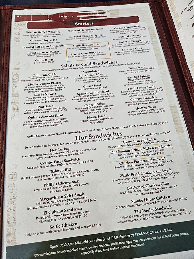 The menu reads like a love letter to American comfort food &ndash; each laminated page promising the kind of satisfaction that modern fusion restaurants can only dream about.