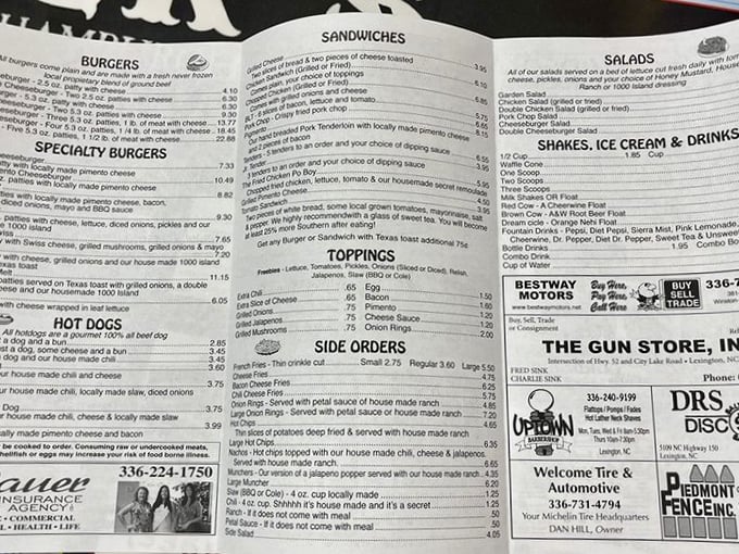 A menu that reads like a love letter to American classics&mdash;burgers, sandwiches, and sides that haven't needed reinvention since the golden age of diners.