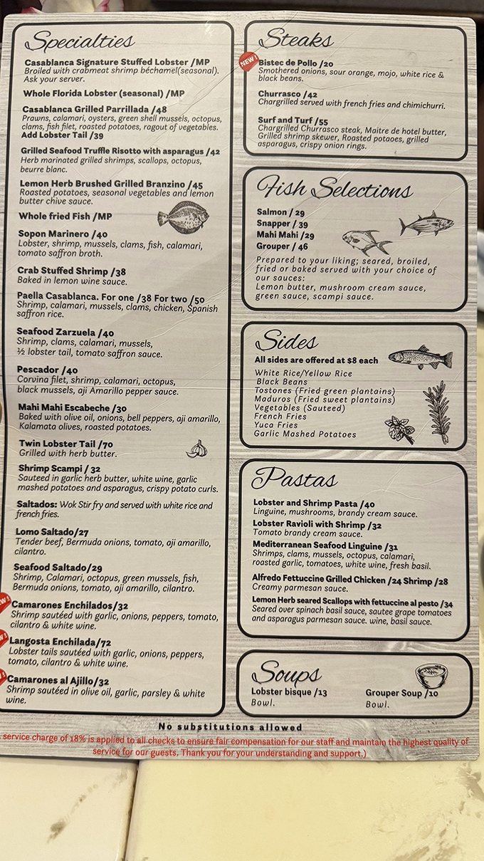 This menu isn't just a list of dishes&mdash;it's a maritime treasure map where X marks the spot for seafood nirvana.