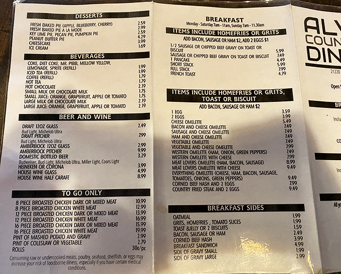 A menu that doesn't need fancy fonts or pretentious descriptions&mdash;just honest food that speaks for itself. Breakfast all day is humanity's greatest achievement.