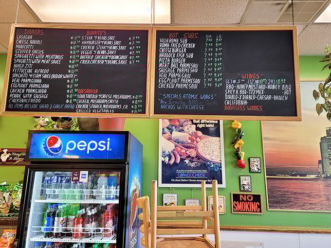 That chalkboard menu isn't just decoration—it's a roadmap to happiness. Each handwritten item represents decades of perfected recipes waiting to be discovered.