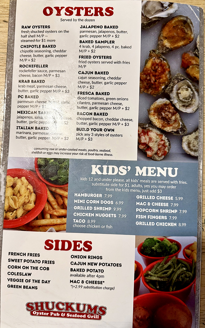 The menu reads like seafood poetry&mdash;a dozen ways to enjoy oysters, from raw purists to adventurous baked variations. Decision paralysis never tasted so good.