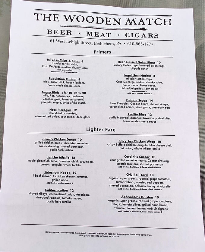 The menu reads like a greatest hits album, with every item promising satisfaction and absolutely none of them lying about it.
