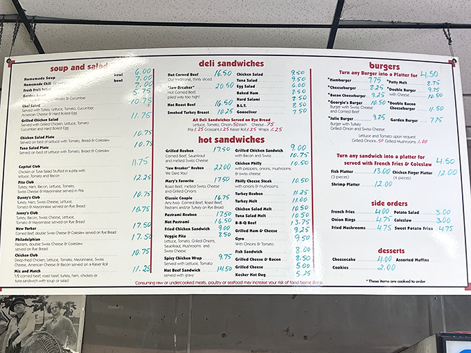 A menu that hasn't needed trendy updates since the Carter administration—when you've perfected sandwich architecture, why renovate?