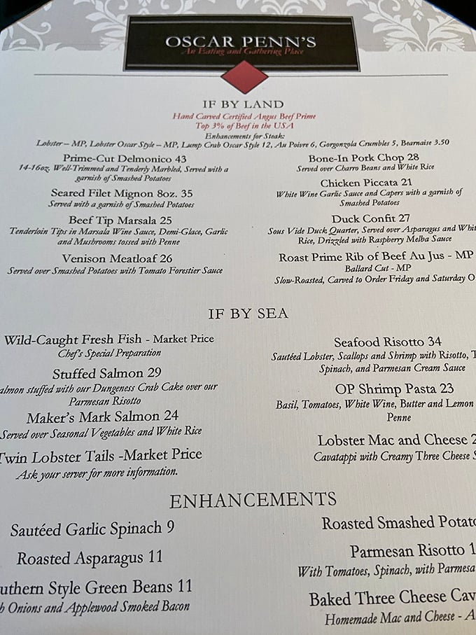 The menu reads like a love letter to fine dining &ndash; land and sea options that promise sophisticated flavors without pretentious fuss.