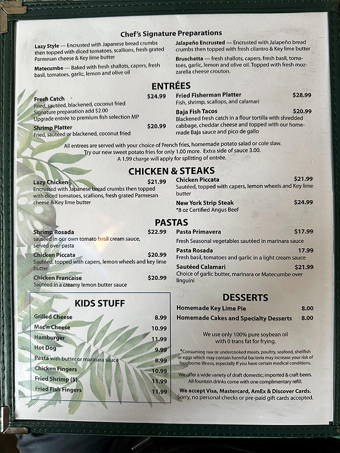 A menu that reads like a love letter to the sea. Decision paralysis has never been so delicious!