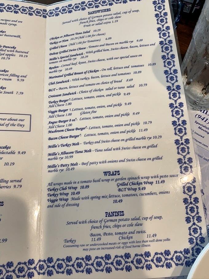 This isn't a menu&mdash;it's a roadmap to happiness. Blue-bordered pages offer breakfast classics executed with the precision of a Swiss watchmaker.