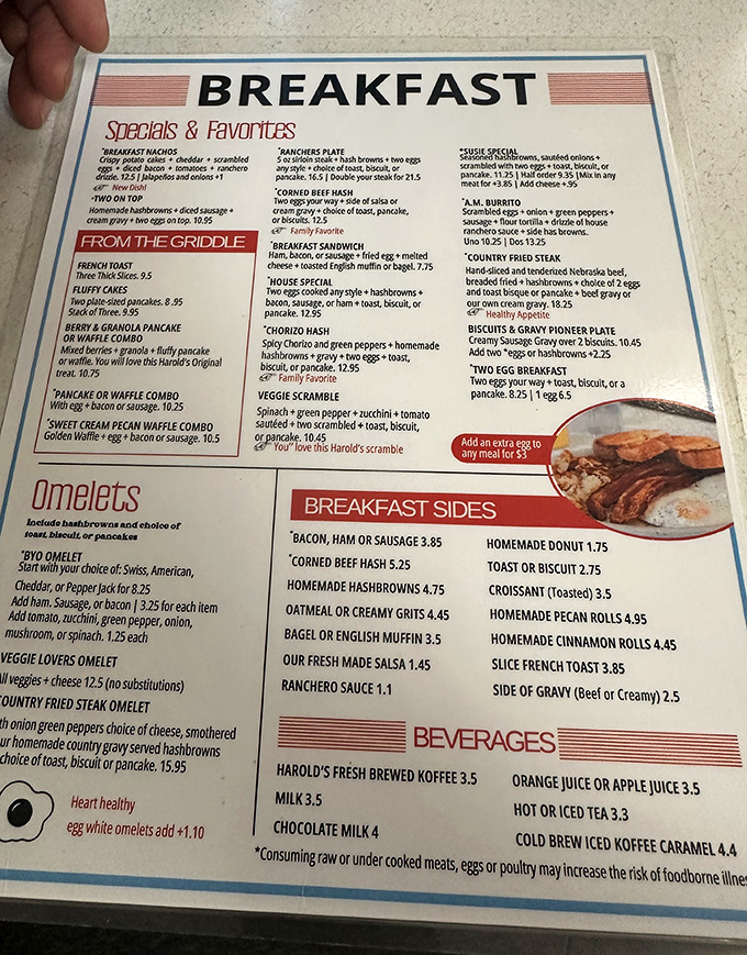 This menu reads like a love letter to breakfast, promising morning happiness on every line.