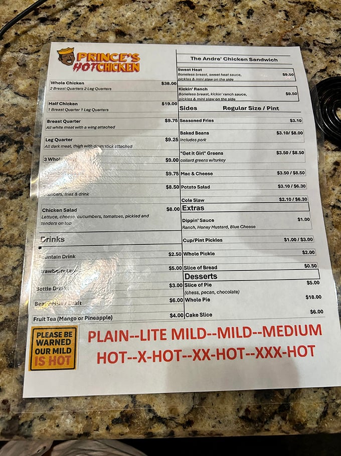 The menu that launched a thousand imitators. That warning at the bottom isn't just cute marketing&mdash;it's a public service announcement your taste buds should heed.