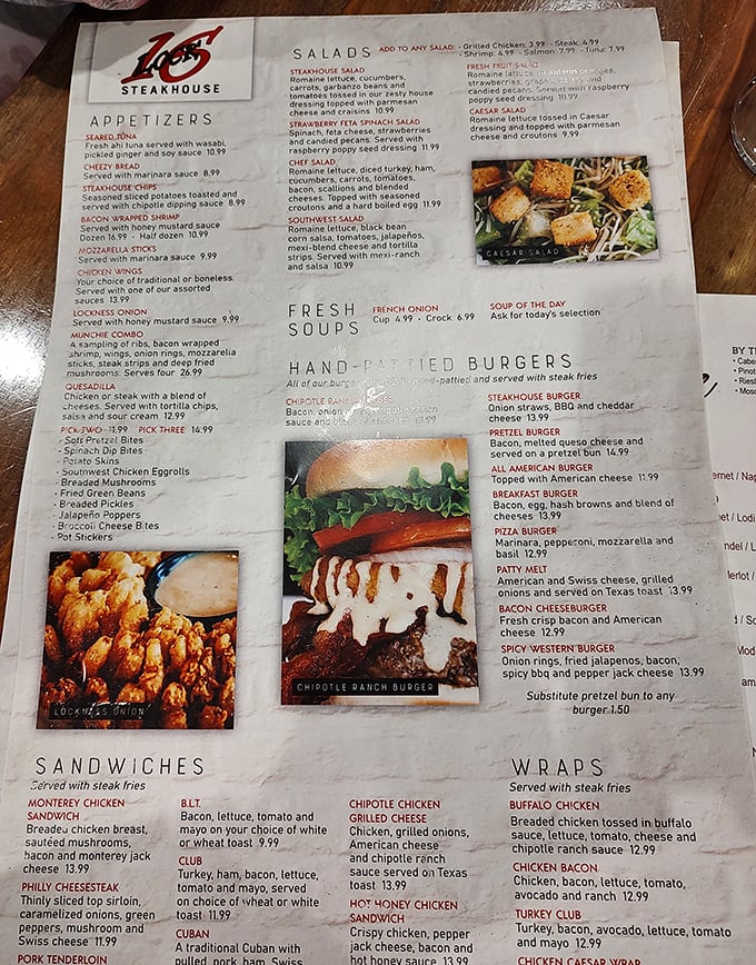 A menu that doesn't need fancy fonts or pretentious descriptions – just honest food that speaks for itself. The appetizer section alone could be your new happy place.