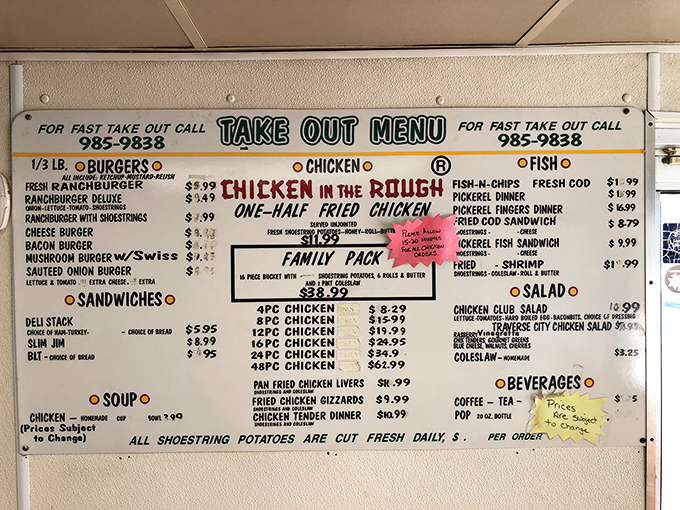 This menu board tells you everything you need to know&mdash;they're serious about chicken, and those "fresh cut daily" shoestring potatoes aren't just words.