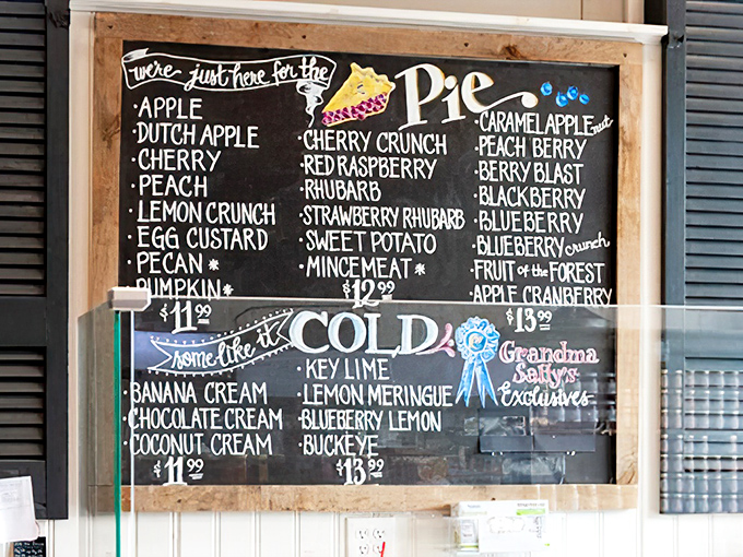 The chalkboard of dreams &ndash; where pie fantasies become reality. Just try reading this menu without audibly gasping at least once.