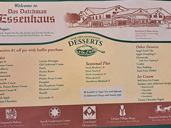 That dessert menu isn't just a list&mdash;it's a roadmap to happiness. Pro tip: start planning your pie selection before the main course arrives.