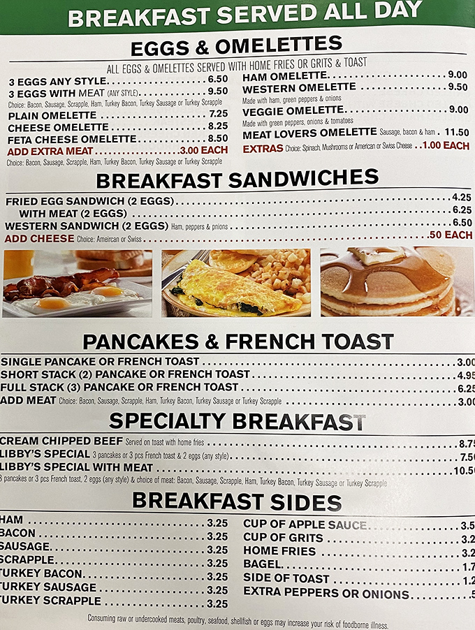 Breakfast served ALL DAY might be the three most beautiful words in the English language. This menu is a roadmap to comfort food paradise.