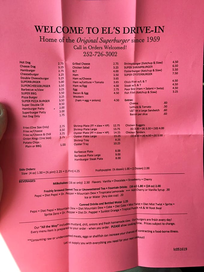 This pink menu is the roadmap to happiness. Study it like you're cramming for the most delicious exam of your life.