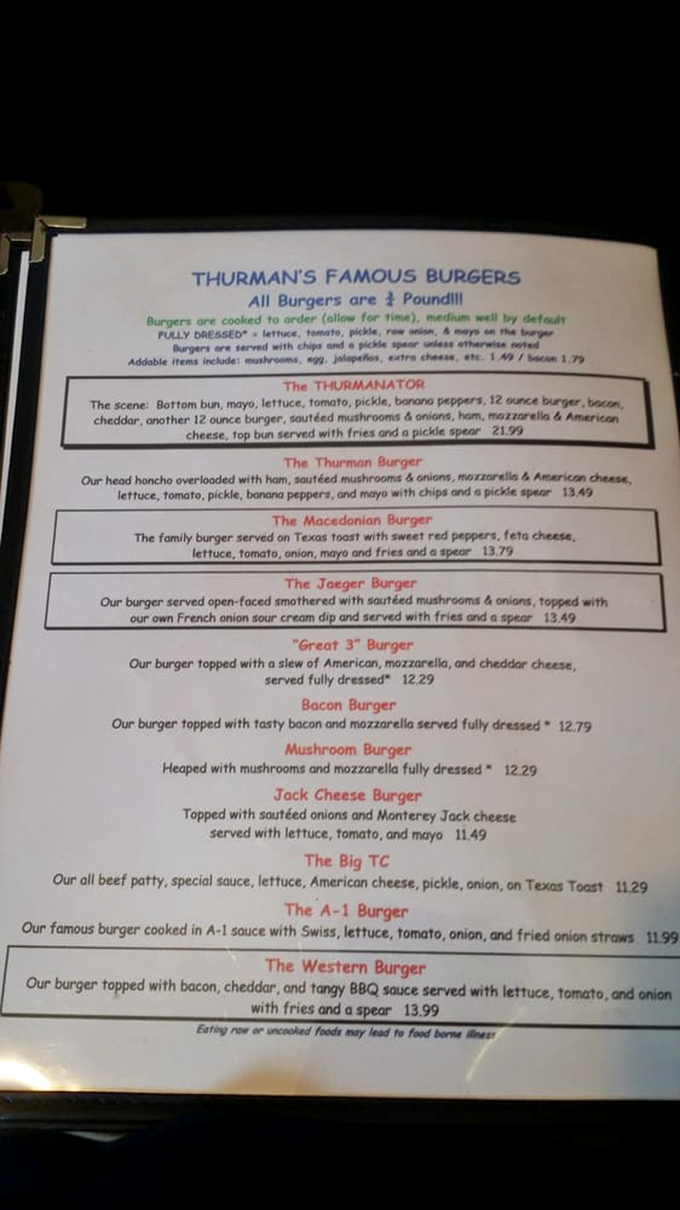 The menu reads like a love letter to excess. When they say "&frac34; pound," they're not kidding&mdash;these burgers require strategy and commitment.