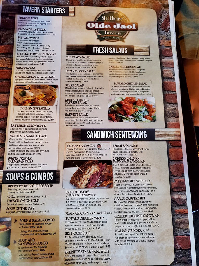 "Sandwich Sentencing" isn't punishment&mdash;it's a reward. The menu's playful nods to the building's past are matched only by its mouthwatering offerings.