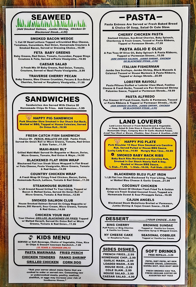 The menu reads like a love letter to all things aquatic, with enough land options to keep your carnivore friends from jumping ship.