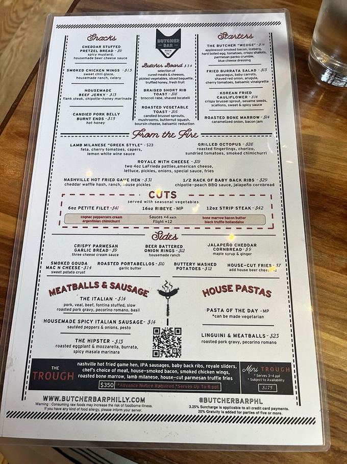 A menu that reads like a love letter to carnivores, with enough options to make even the most decisive diner second-guess their order.