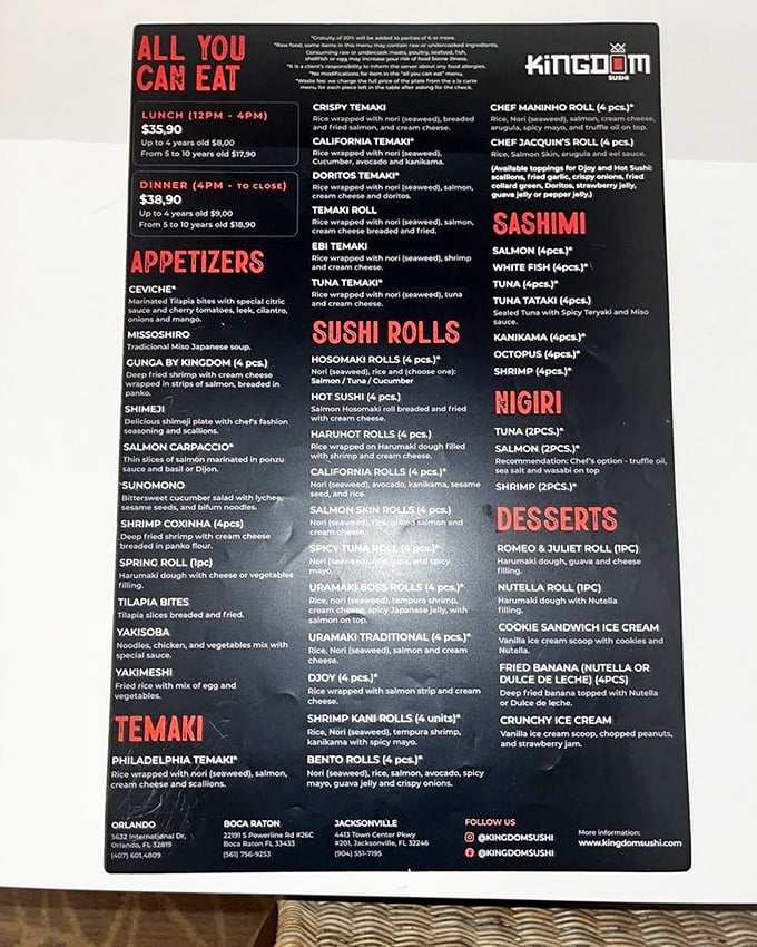 The menu reads like a love letter to Japanese cuisine &ndash; all-you-can-eat options for the brave, &agrave; la carte for the discerning.