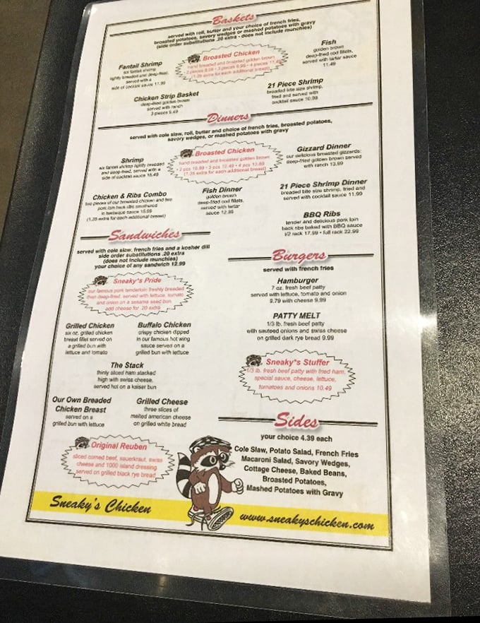 The menu reads like a love letter to comfort food classics, with broasted chicken taking center stage in this delicious drama.