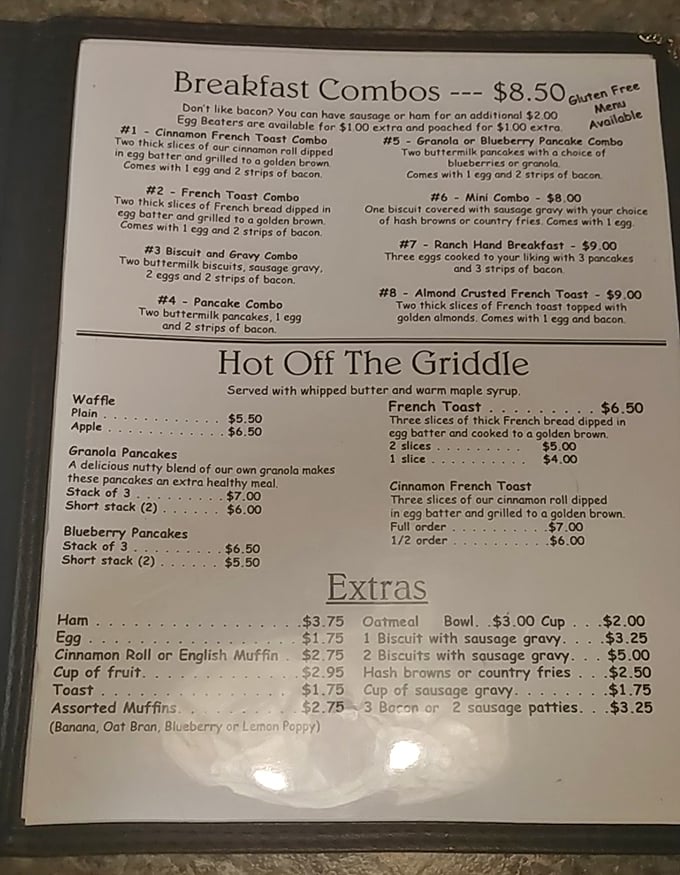 A menu that speaks the universal language of comfort. These breakfast combos have fueled generations of Arizonans before their mountain adventures.