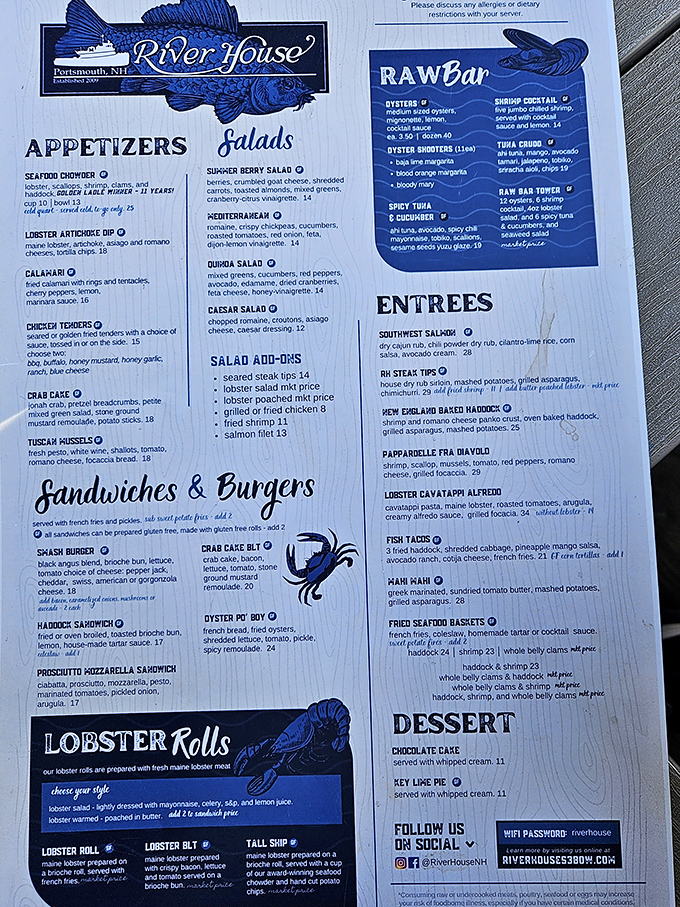 The menu reads like a love letter to New England's waters &ndash; from raw bar treasures to lobster rolls that'll make you weep with joy.