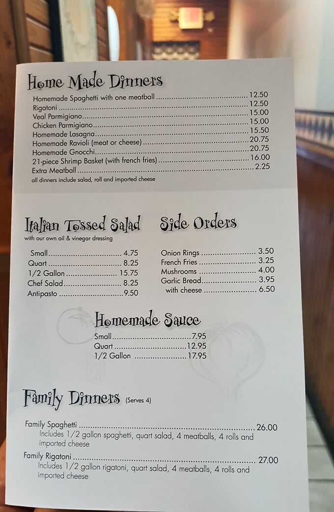 The menu reads like a love letter to Italian-American classics, with homemade everything stealing the show.