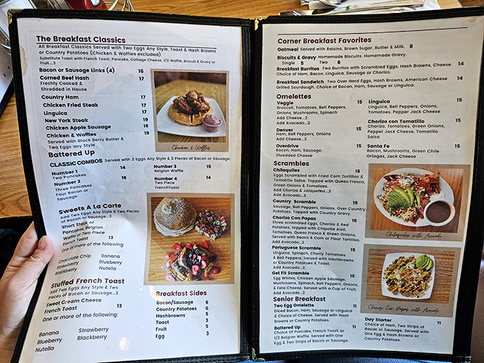 This menu isn't just a list of options&mdash;it's a roadmap to happiness, with the legendary breakfast burrito holding court among the classics.