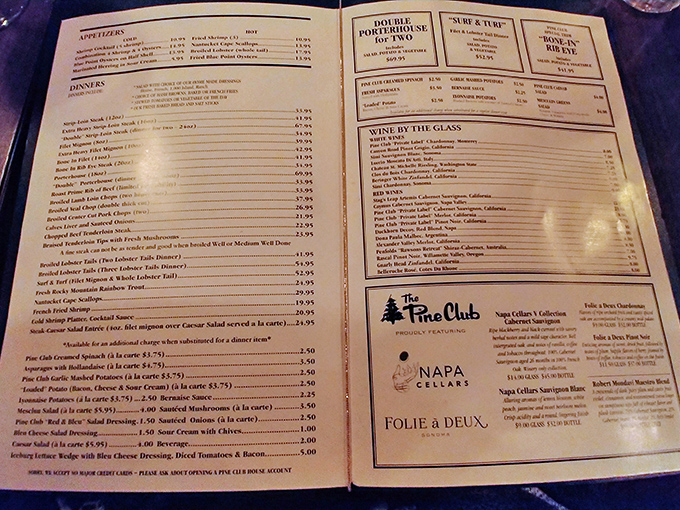 A menu that hasn't changed because it doesn't need to. When you've perfected the art of steak, why mess with success?