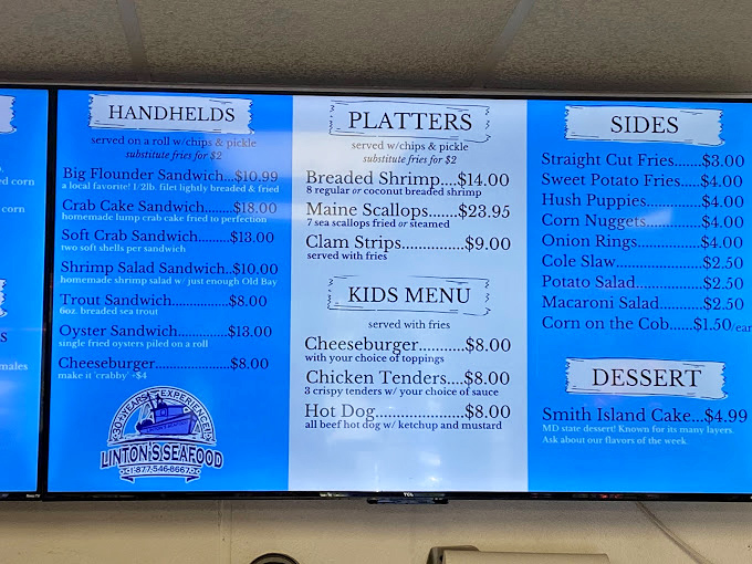 The menu board at Linton's reads like poetry to seafood lovers &ndash; a sonnet of handhelds, platters, and sides that promises maritime bliss.