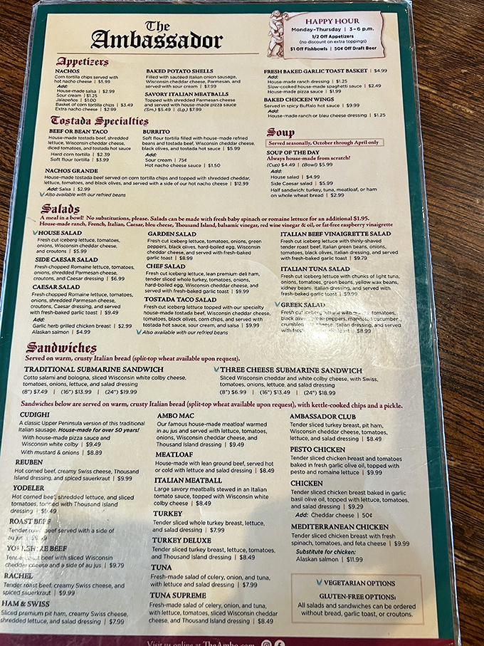 A menu that doesn't need fancy fonts or pretentious descriptions&mdash;just honest food that's been satisfying Yoopers and visitors alike for generations.