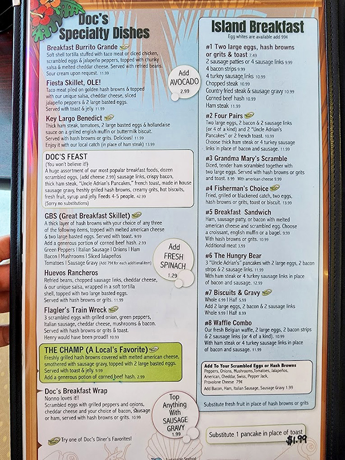 A menu that reads like a love letter to breakfast. Each item has its own personality, like characters in the world's most delicious novel.