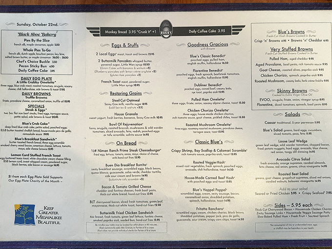 This menu isn't just a list&mdash;it's a roadmap to breakfast nirvana. Each description promises a journey worth taking.