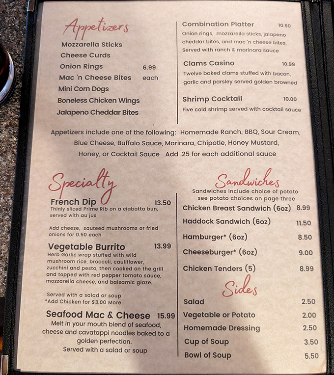 The menu reads like a love letter to Midwest comfort&mdash;where appetizers aren't just starters, they're a declaration that calories don't count in supper clubs.