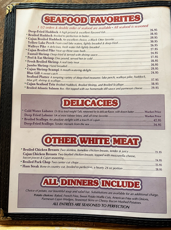 The menu reads like a love letter to Wisconsin dining traditions &ndash; seafood, steaks, and all the fixings that make supper clubs the state's culinary treasure.