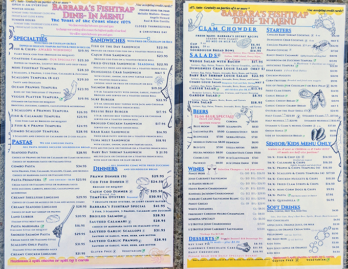 A menu that reads like maritime poetry&mdash;specialties, sandwiches, and the star of the show: that legendary clam chowder that's worth every mile of the drive.