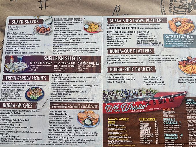 A menu that doesn't need fancy fonts or pretentious descriptions &ndash; just straightforward promises of seafood glory that'll make decision-making deliciously difficult.