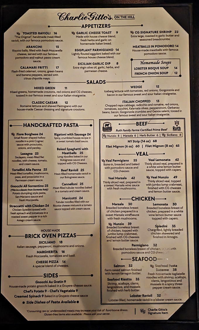 This menu isn't just a list of dishes&mdash;it's a roadmap to happiness. Each item represents generations of Italian cooking wisdom distilled into one perfect bite.