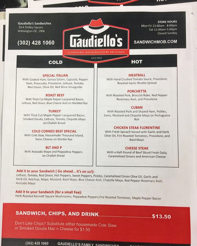 This menu isn't just a list&mdash;it's a roadmap to sandwich nirvana. Each option promises a different kind of delicious journey.