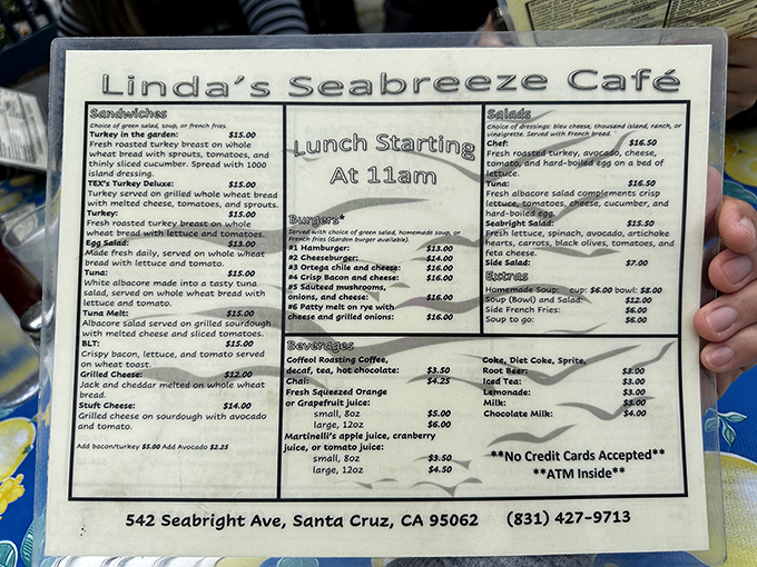 A menu that hasn't surrendered to QR code tyranny&mdash;real laminated pages with actual food descriptions you can hold in your hands!