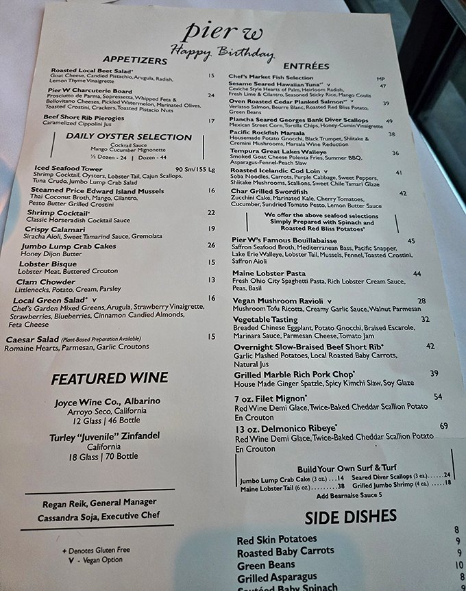 This menu isn't just a list of dishes&mdash;it's a treasure map where X marks the Maine Lobster Pasta. Choose your own culinary adventure.