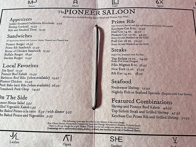 The menu reads like a love letter to carnivores, with that legendary prime rib taking center stage in this culinary drama.