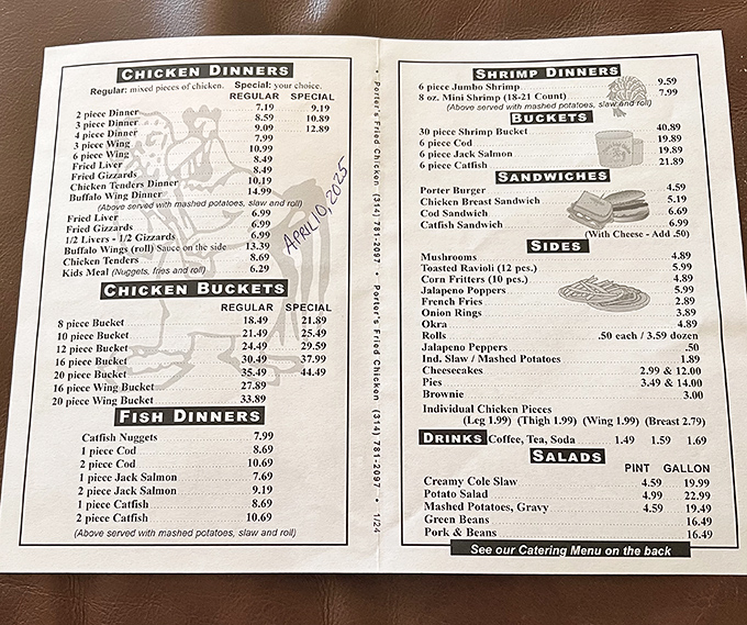 The menu of champions. Like a treasure map where X marks every spot, this menu promises delicious discoveries no matter where your finger lands.