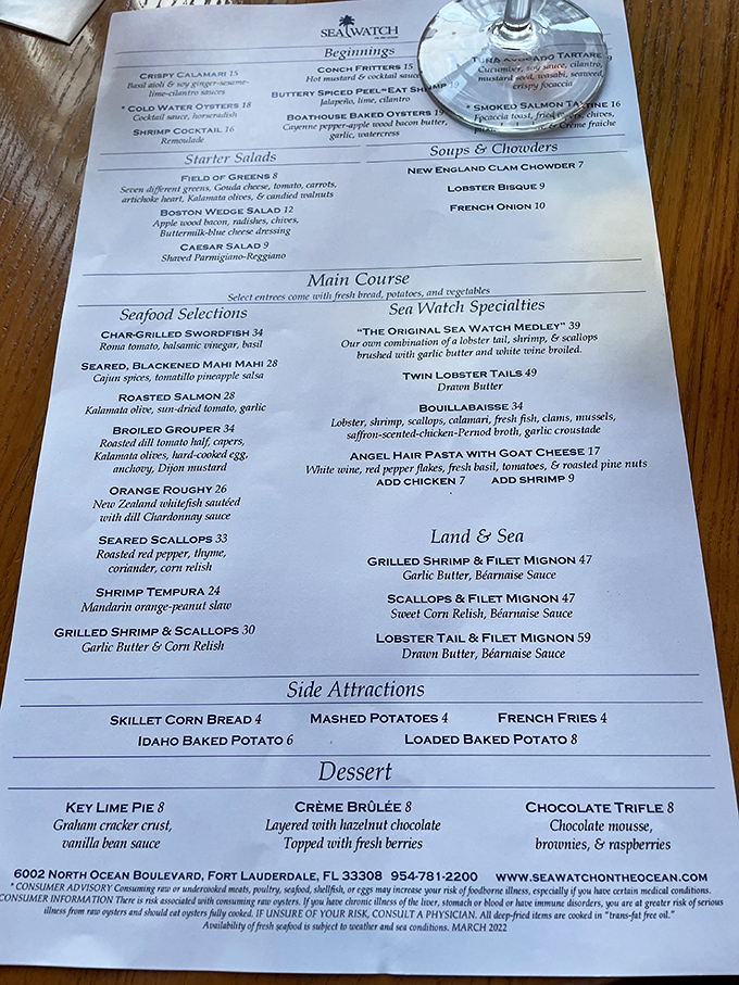 A menu that reads like maritime poetry&mdash;where "Twin Lobster Tails" isn't just a dish, it's a siren song to seafood lovers.