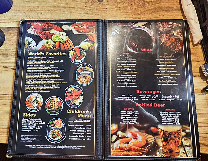 The menu tells no lies—these "World's Favorites" have earned their title through generations of satisfied sighs and loosened belts.