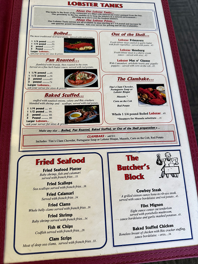 The menu reads like a love letter to the ocean, with lobster prepared five different ways. Decision paralysis has never been so delicious.