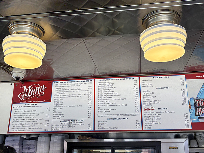A menu board that hasn't needed a redesign in decades. When you've perfected comfort food classics, why mess with success?