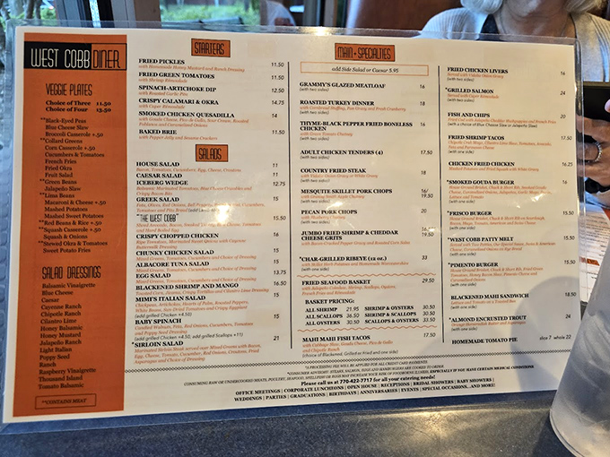 The menu reads like a love letter to Southern cuisine, with enough options to require multiple visits&mdash;your diet starts tomorrow.