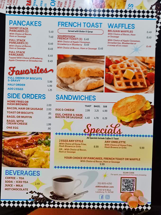 The menu reads like a love letter to American comfort food, with prices from a better era.